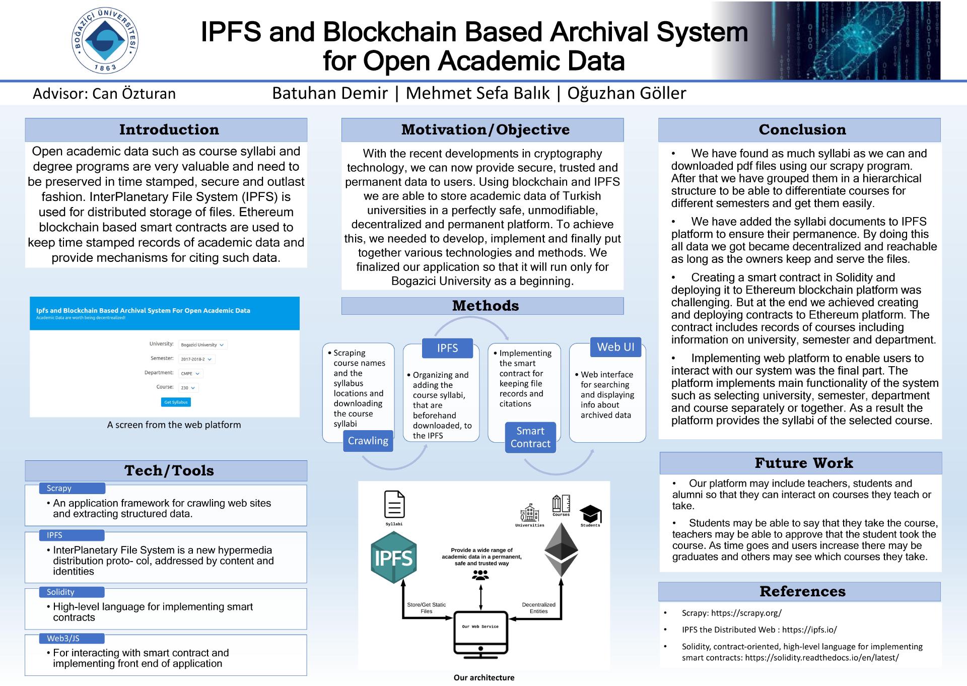 IPFS and Blockchain Based Archival System for Open Academic Data ...